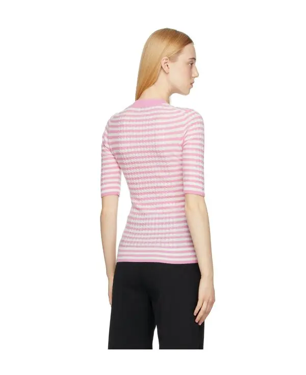 GANNI Striped Cashmere-wool Top