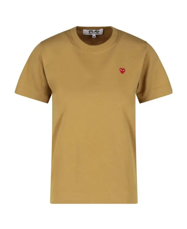 Play Comme Des Garcon Cotton Embroidered-logo T-shirt - Nude