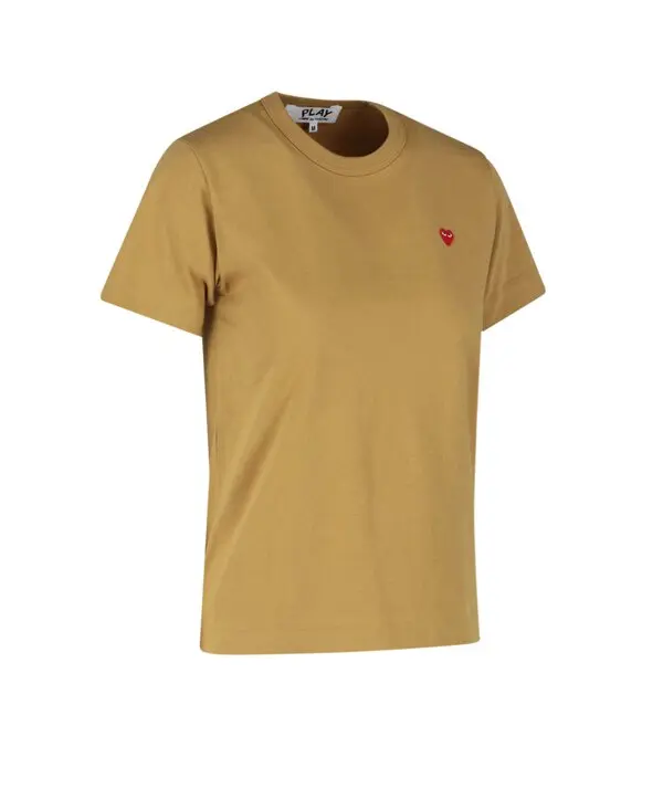 Play Comme Des Garcon Cotton Embroidered-logo T-shirt - Nude