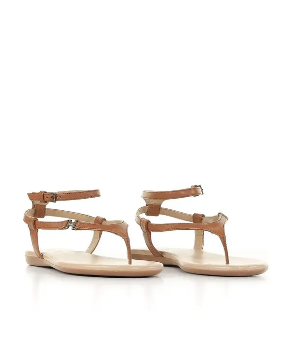 Hogan Logo Leather Open Toe Sandals