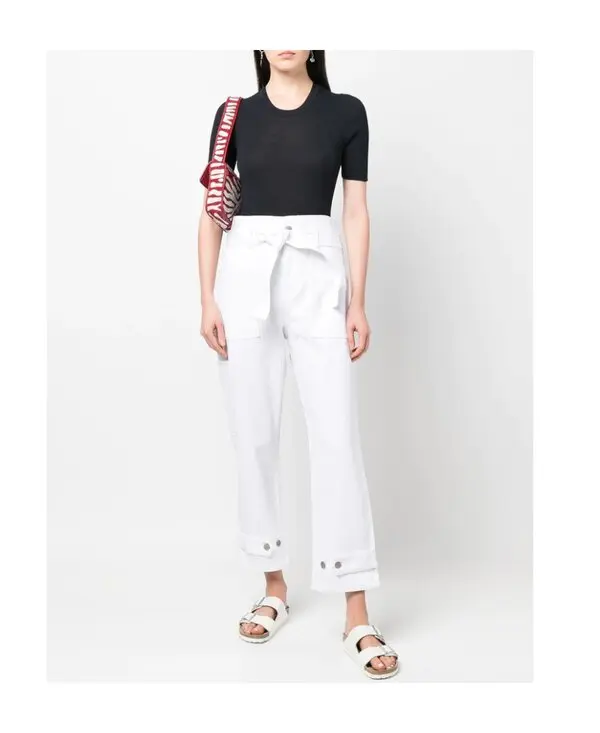 P.a.r.o.s.h Cropped Belted Paperbag-waist Trousers