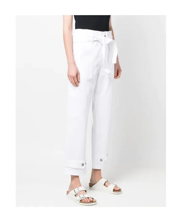 P.a.r.o.s.h Cropped Belted Paperbag-waist Trousers