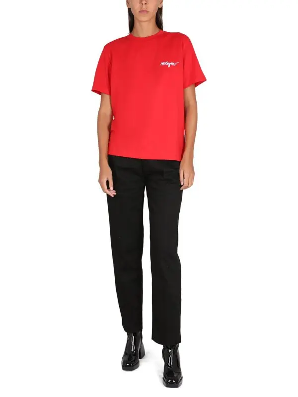 MSGM Chest-logo Crew Neck T-shirt