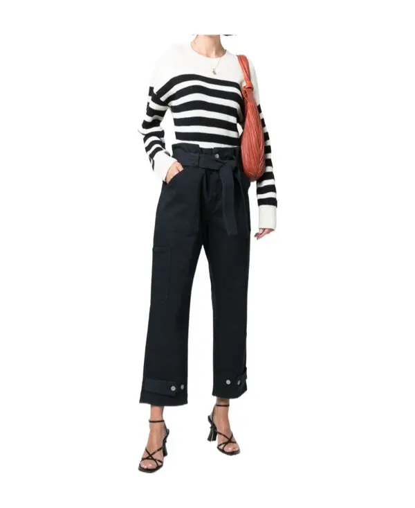 P.a.r.o.s.h Cropped Belted Paperbag-waist Trousers