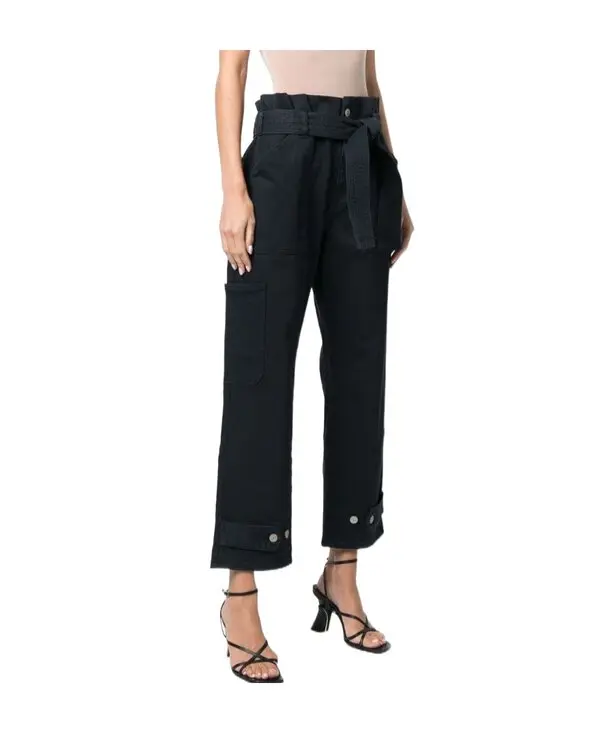 P.a.r.o.s.h Cropped Belted Paperbag-waist Trousers