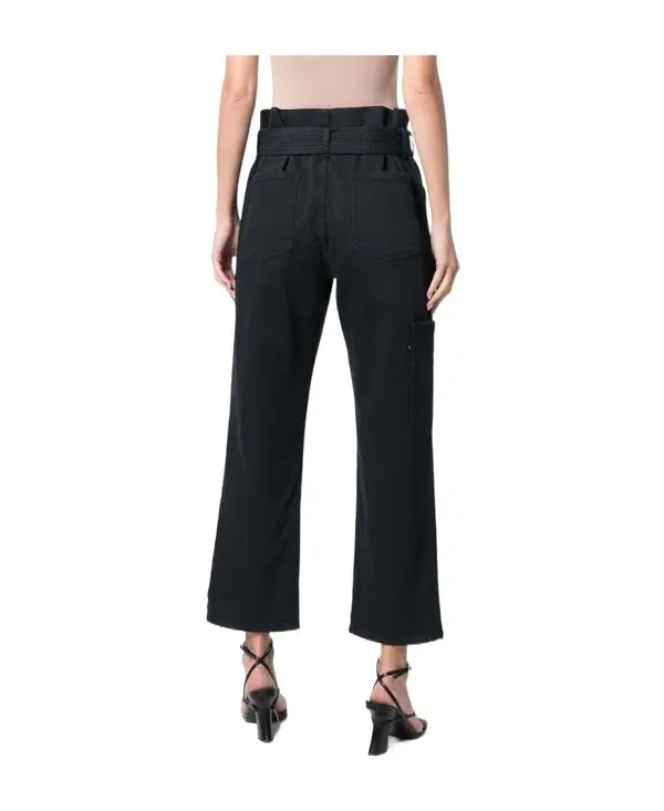 P.a.r.o.s.h Cropped Belted Paperbag-waist Trousers