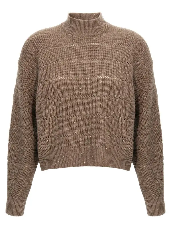 Brunello Cucinelli High-neck Cropped Jumper