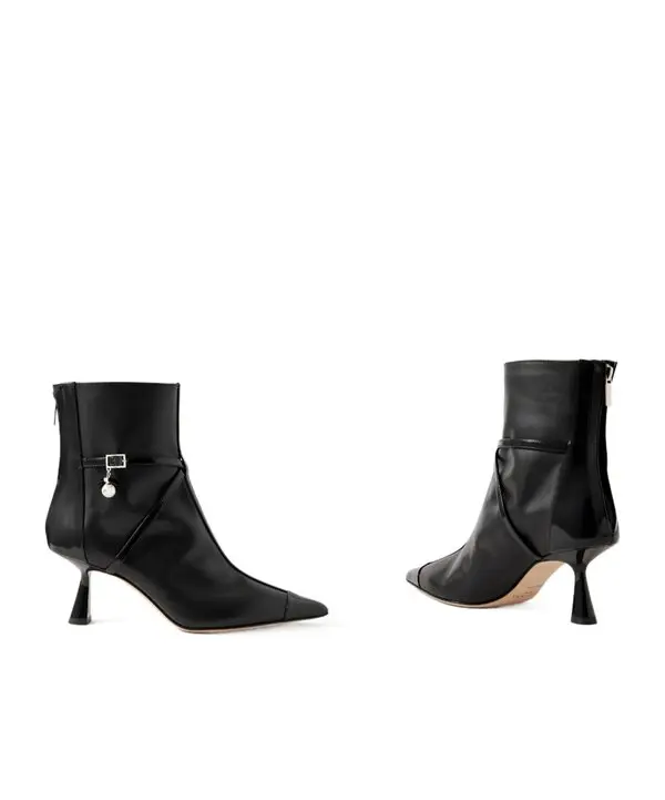 JIMMY CHOO 70mm Pearl-embellished Pointed-toe Boots