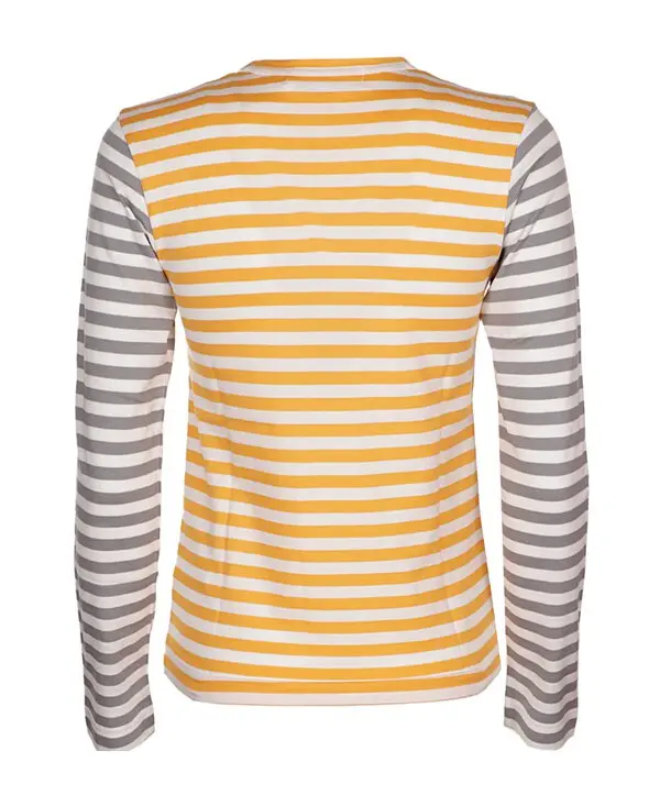 Play Comme Des Garcon Logo-patch Striped Crewneck T-shirt