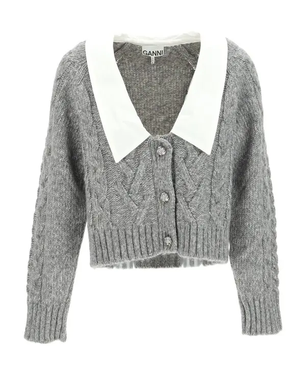 GANNI Chunky Cable Cardigan