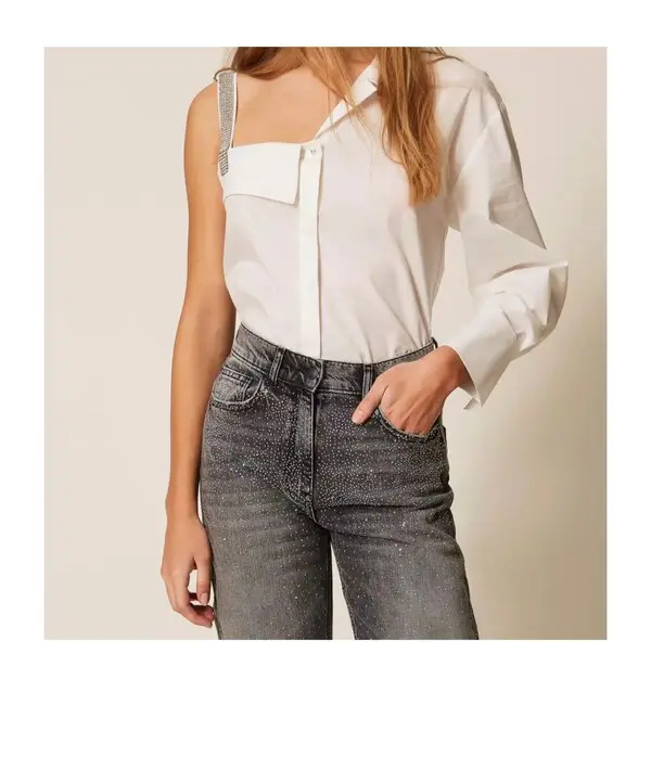TWINSET One-shoulder Embellished Shirt