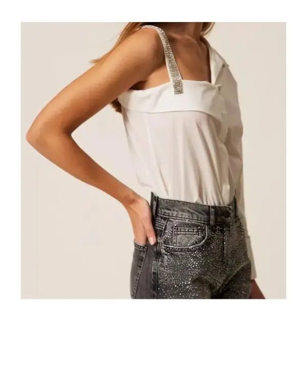 TWINSET One-shoulder Embellished Shirt