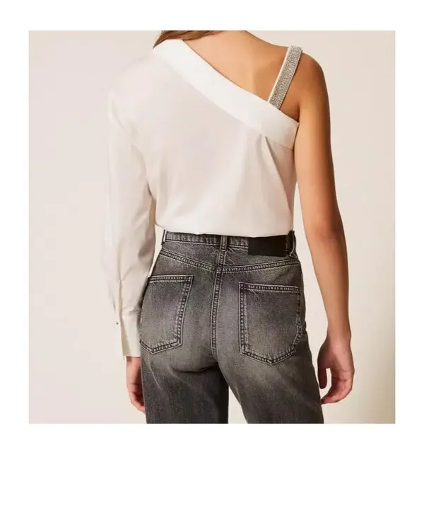 TWINSET One-shoulder Embellished Shirt