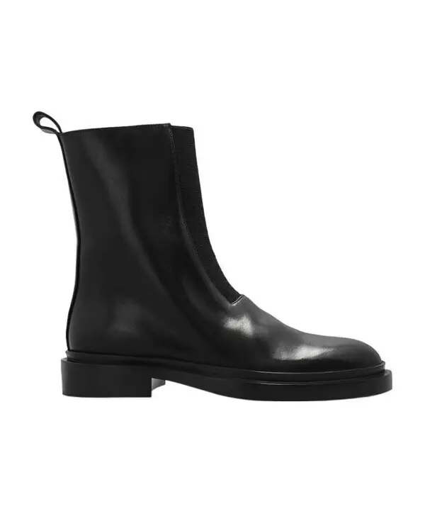 JIL SANDER Leather Round-toe Ankle Boots