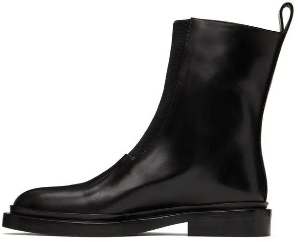 JIL SANDER Leather Round-toe Ankle Boots