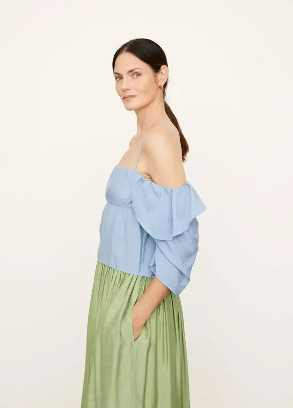 Vince Off-shoulder Ruffle Blouse