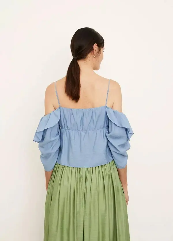 Vince Off-shoulder Ruffle Blouse