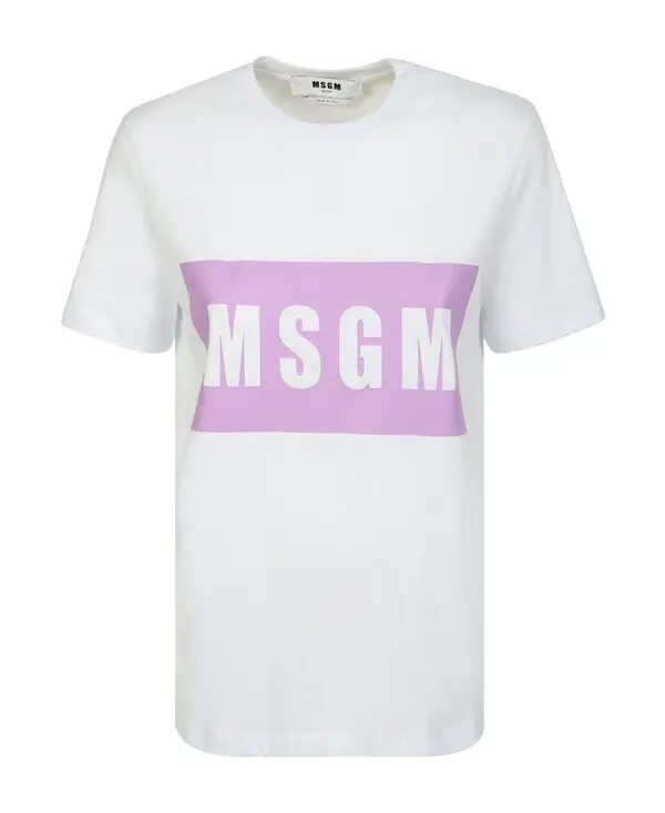 MSGM Logo Printed Crewneck T-shirt