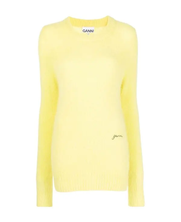 GANNI Brushed Alpaca Pullover - Nude