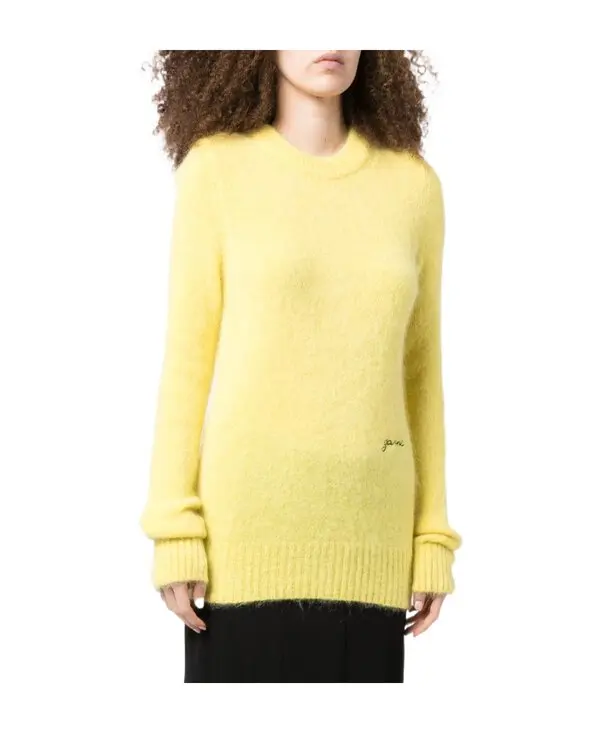 GANNI Brushed Alpaca Pullover - Nude