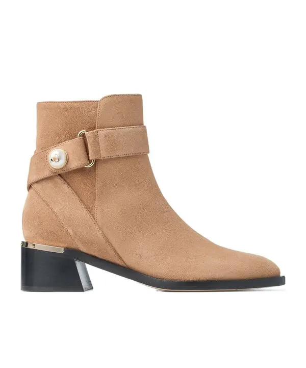 JIMMY CHOO 50mm Noor Embellished Buckle Boots