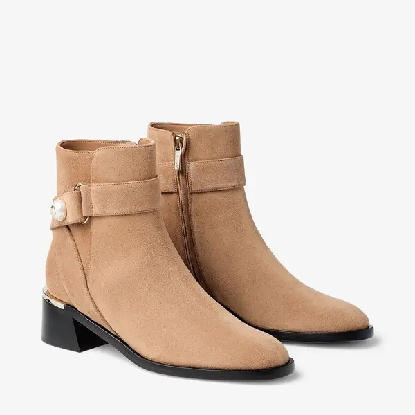 JIMMY CHOO 50mm Noor Embellished Buckle Boots