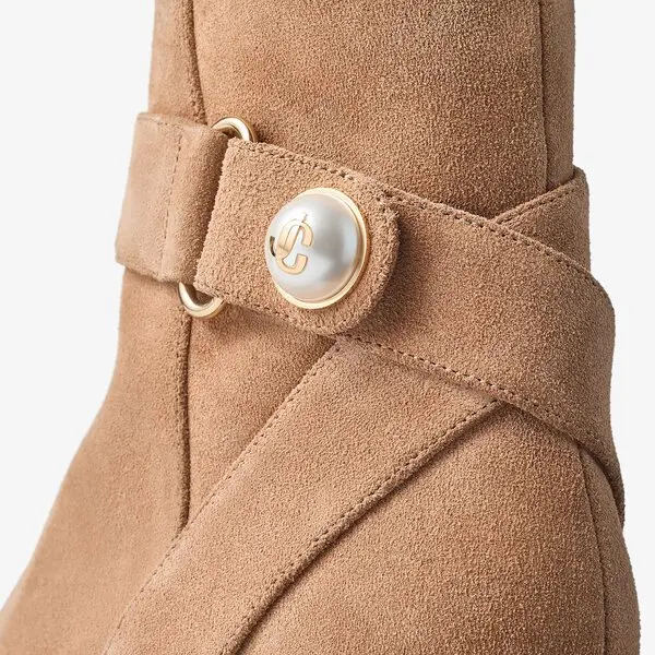 JIMMY CHOO 50mm Noor Embellished Buckle Boots