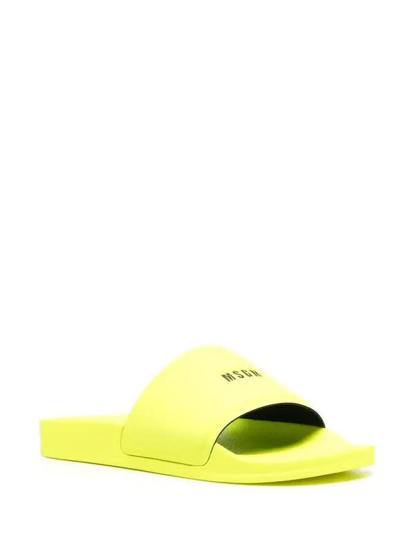 MSGM Logo-print Sliders - Yellow