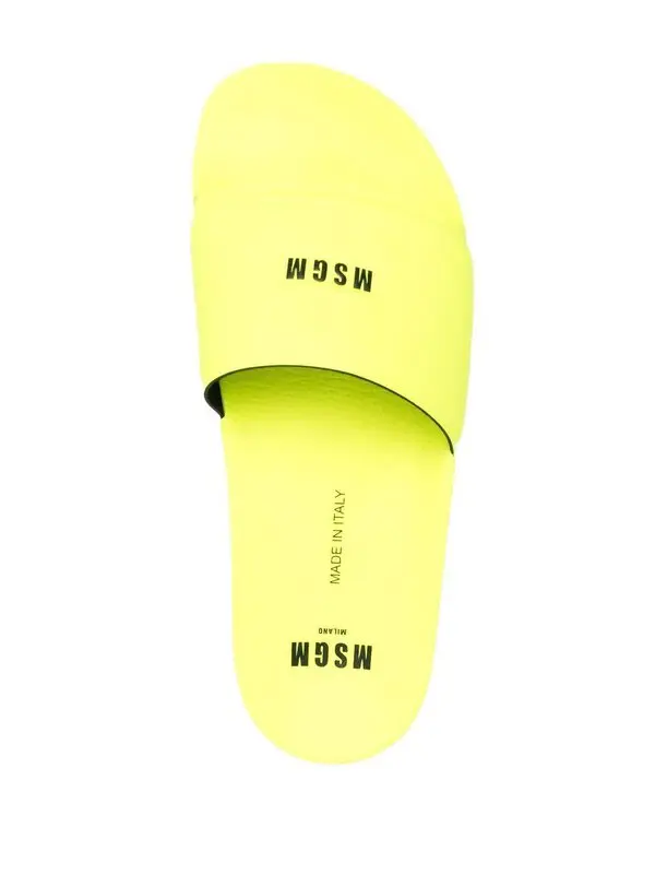 MSGM Logo-print Sliders - Yellow