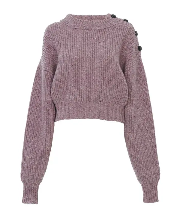 Chloé Mock-neck Cropped Knit Jumper - Gray