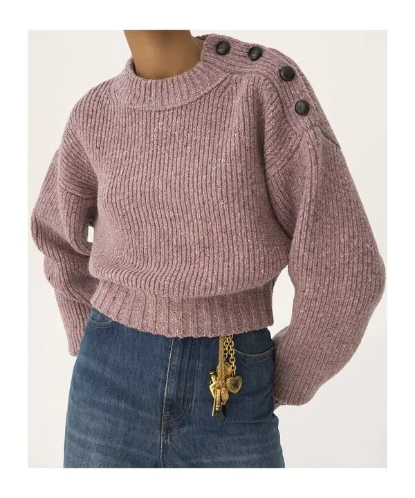 Chloé Mock-neck Cropped Knit Jumper - Gray