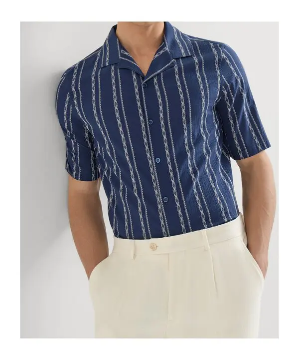 Brunello Cucinelli Stripe Short-sleeve Shirt