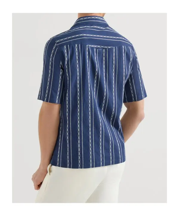 Brunello Cucinelli Stripe Short-sleeve Shirt