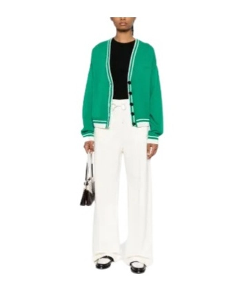 MSGM Striped-edge Knitted Cardigan