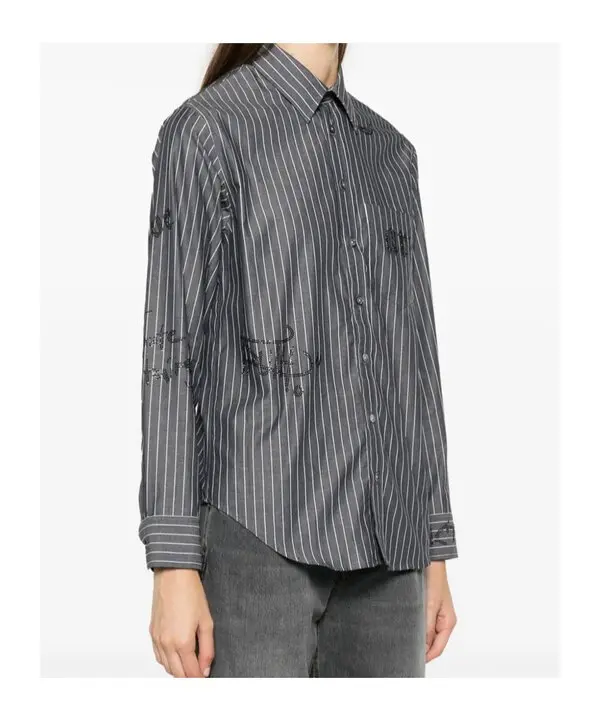 Zadig&Voltaire Taskiz Rhinestone-embellished Striped Shirt