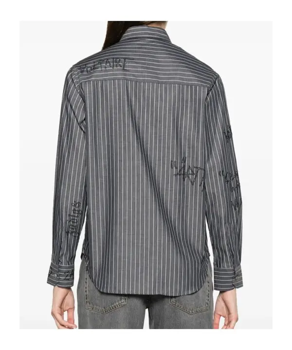 Zadig&Voltaire Taskiz Rhinestone-embellished Striped Shirt