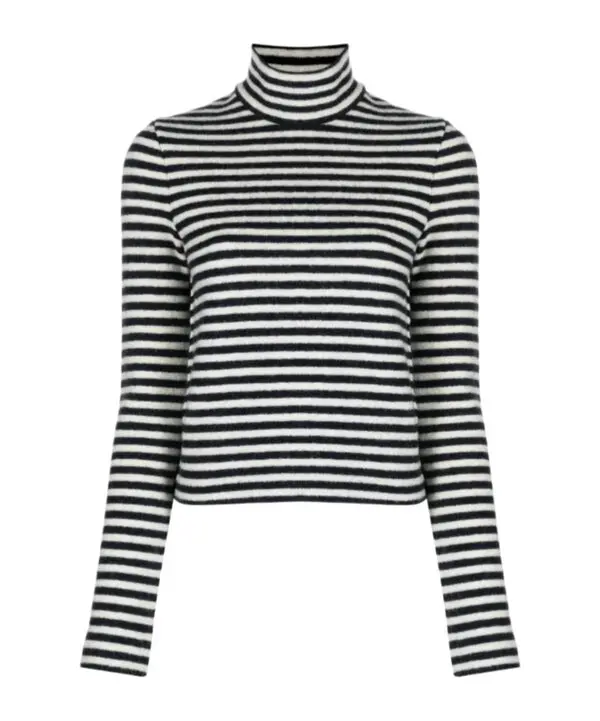 JIL SANDER Logo-patch Striped Wool Jumper