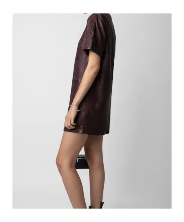 Zadig&Voltaire Riddy Creased Leather Minidress