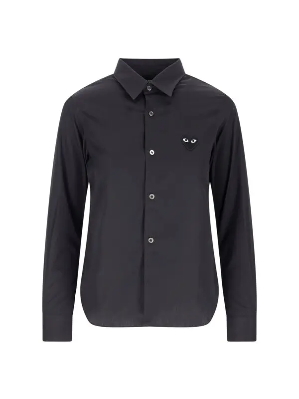 Play Comme Des Garcon Embroidered-heart Cotton Shirt
