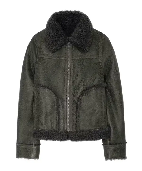 Zadig&Voltaire Kade Shearling-trim Leather Jacket
