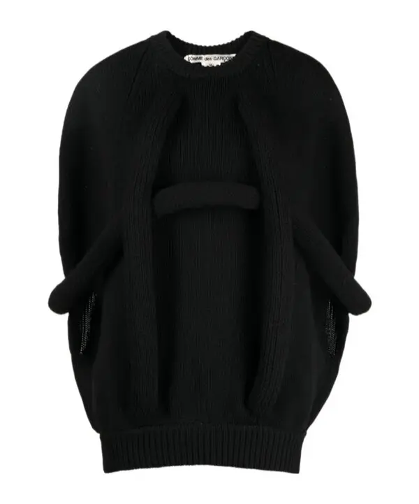 Comme Des Garçons Appliqué-detail Chunky-knit Jumper