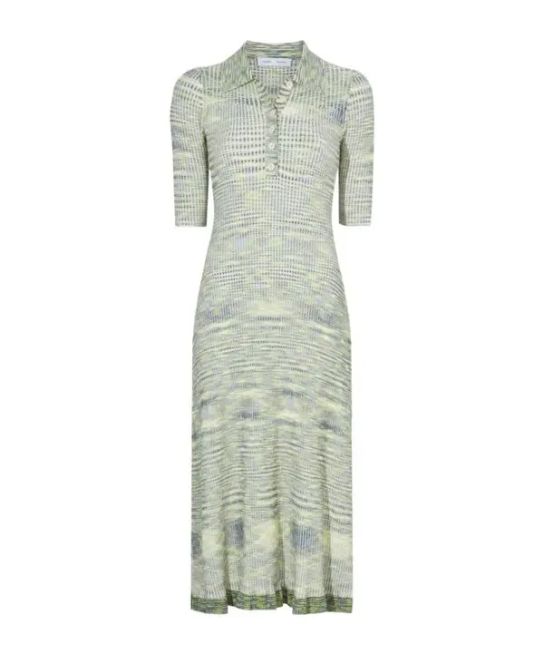 Proenza Schouler Space Dye Ribbed-knit Polo Dress