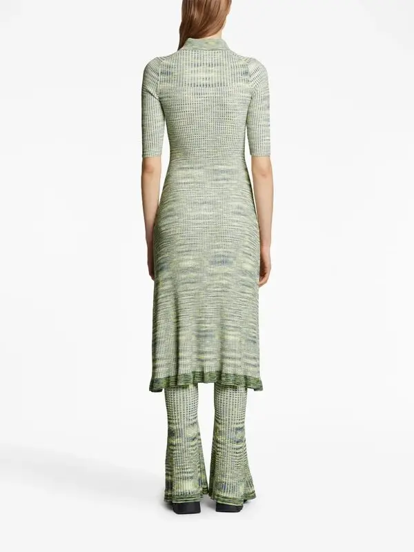 Proenza Schouler Space Dye Ribbed-knit Polo Dress