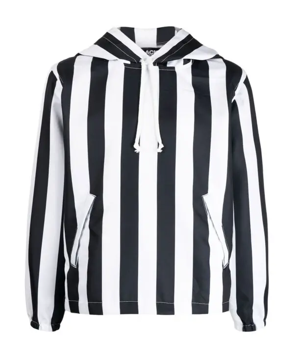 Comme Des Garçons Striped Long-sleeved Hoodie