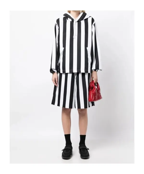 Comme Des Garçons Striped Long-sleeved Hoodie