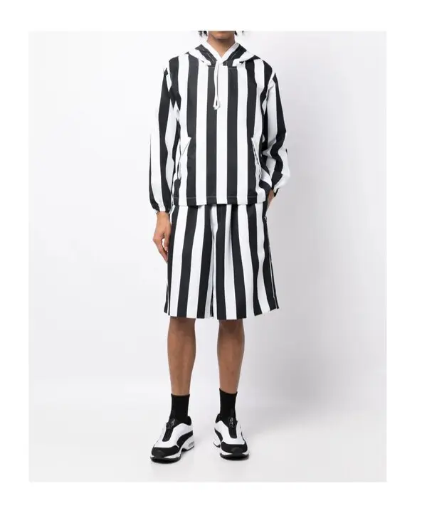 Comme Des Garçons Striped Long-sleeved Hoodie