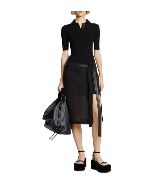 Proenza Schouler Knitted Short-sleeved Polo Top