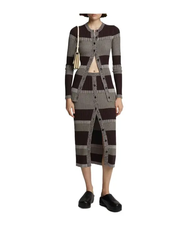 Proenza Schouler Striped Midi Skirt