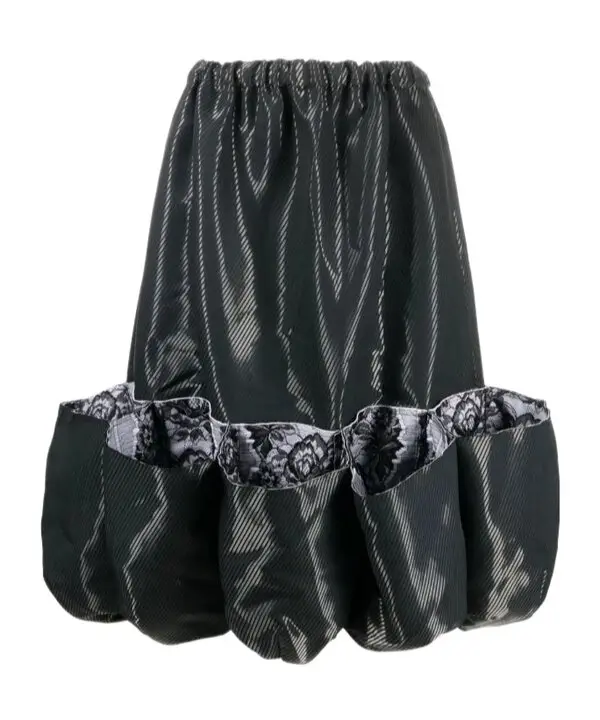 Comme Des Garçons Puff Hem Lace-trim Skirt