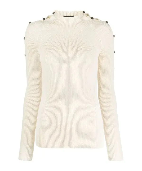 Proenza Schouler Micro-rib Button-embellished Jumper - White